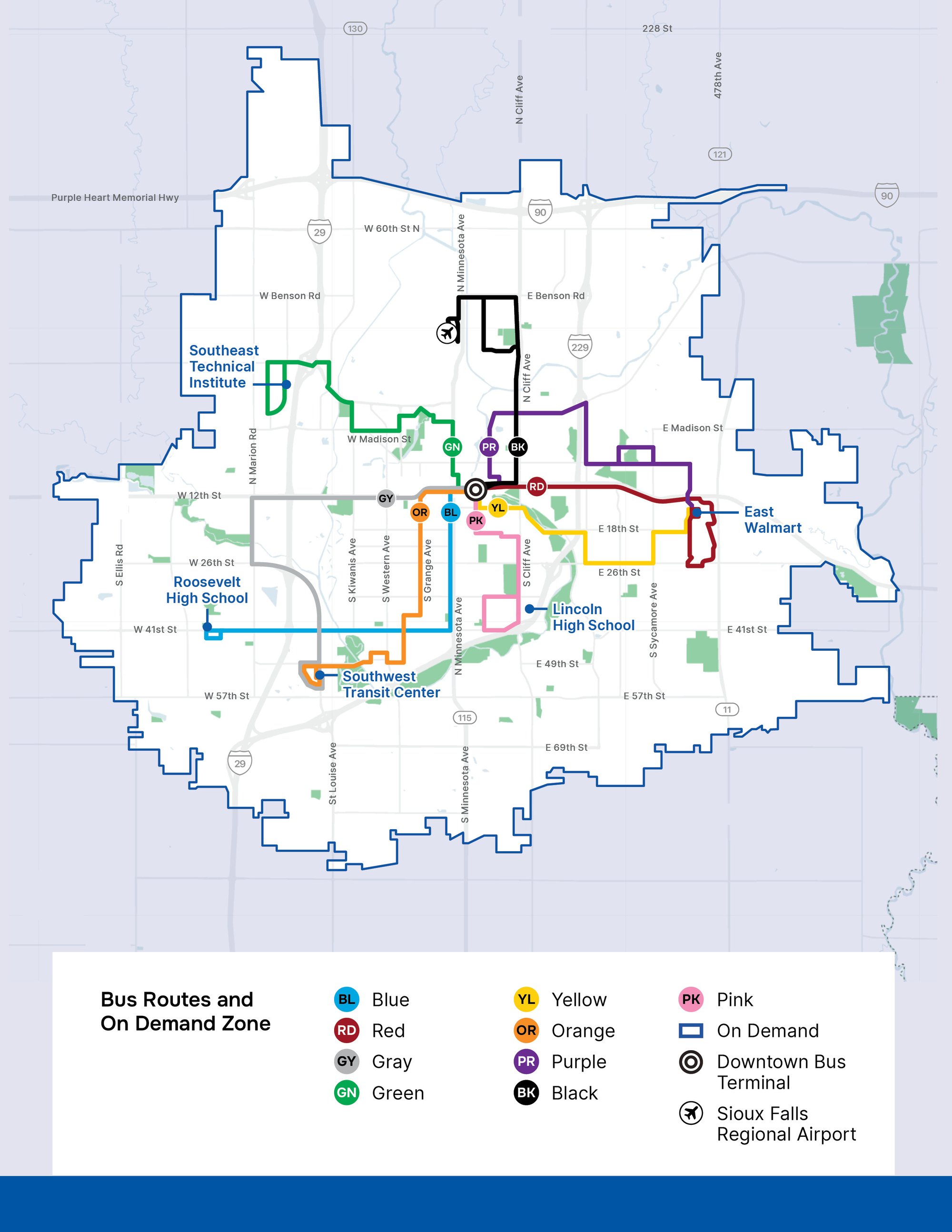 Bus Routes | Sioux Area Metro